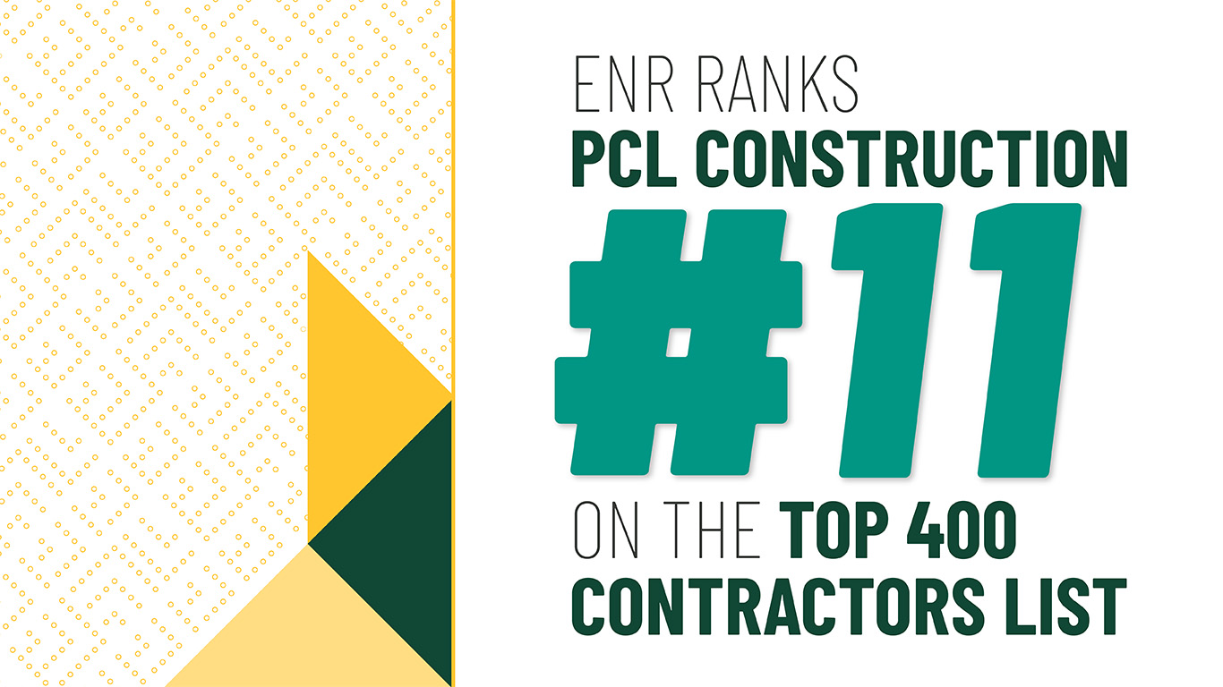 PCL Construction Ranks No. 11 on ENR’s 2025 Top 400 Contractors List